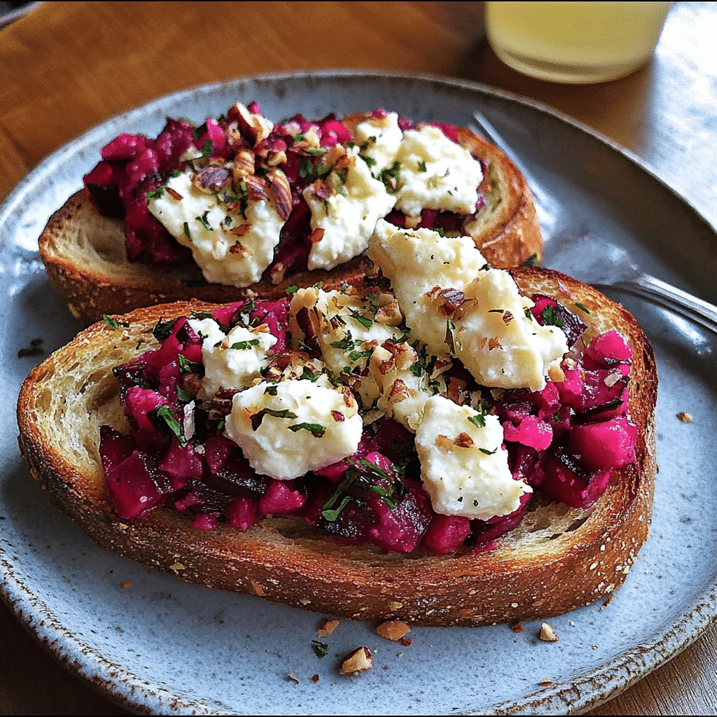 Toast noix chèvre betterave - Recette Traditionelle