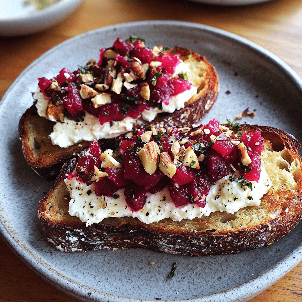 Toast noix chèvre betterave - Recette Traditionelle
