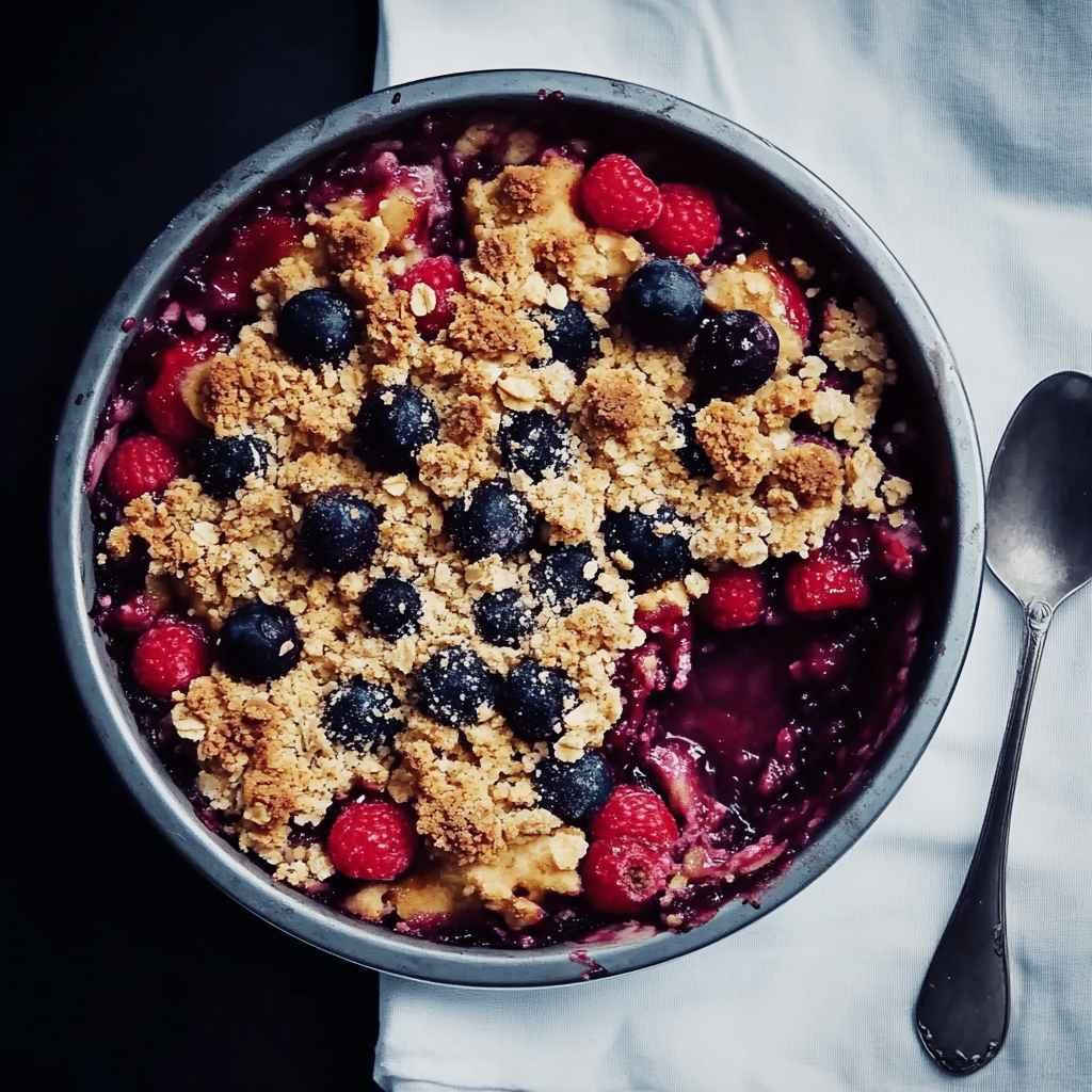 Crumble Fruits Rouges Noirs - Recette Traditionelle