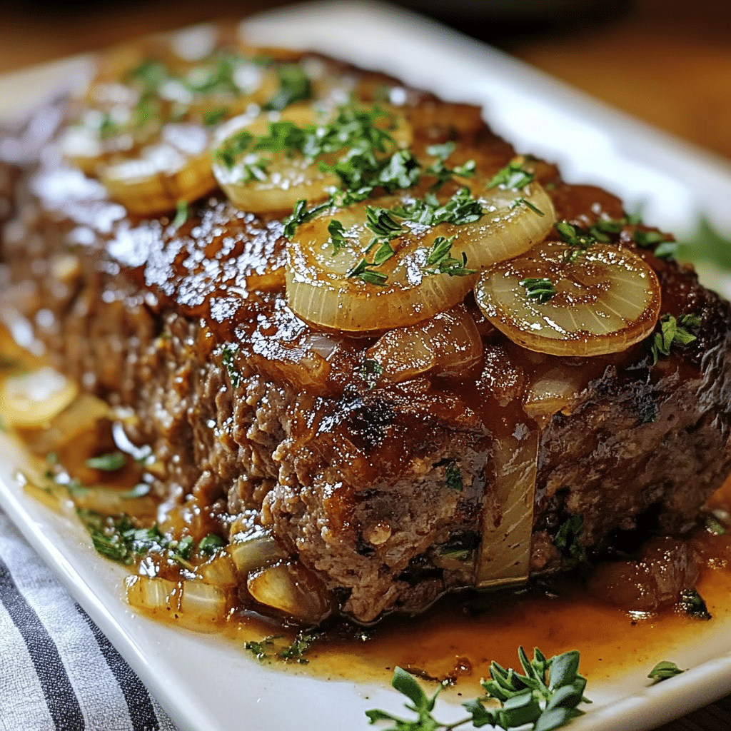 Pain viande l'oignon français - Recette Traditionelle